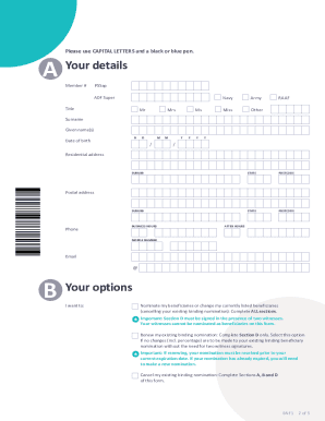 Fillable Online Binding Beneficiary Nomination Form. Binding ...