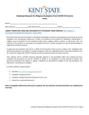 Fillable Online Employee Request for Religious Exemption from COVID-19 ...