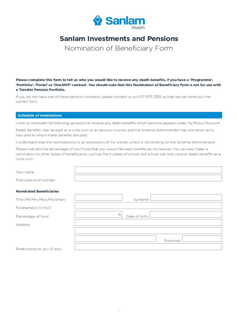 Fillable Online Why is it important that I complete a beneficiary ...