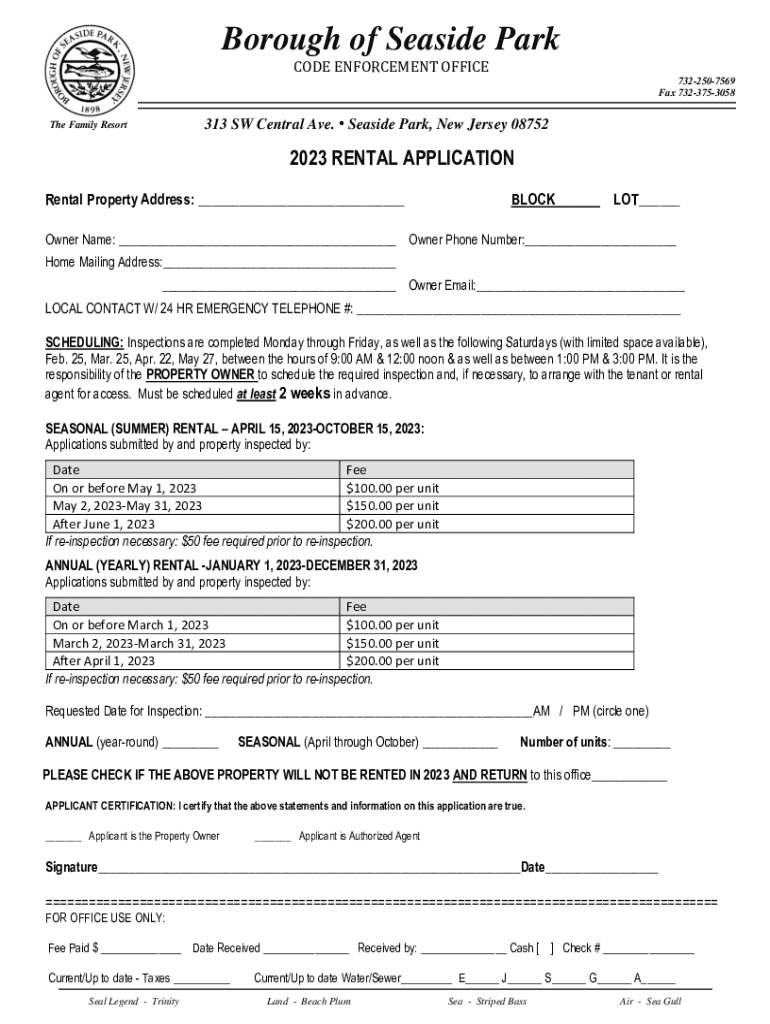 Fillable Online Code Enforcement Forms - Borough of Seaside Park Fax Email Print - pdfFiller
