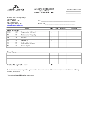 Fillable Online MINOR IN MATH Fax Email Print - pdfFiller