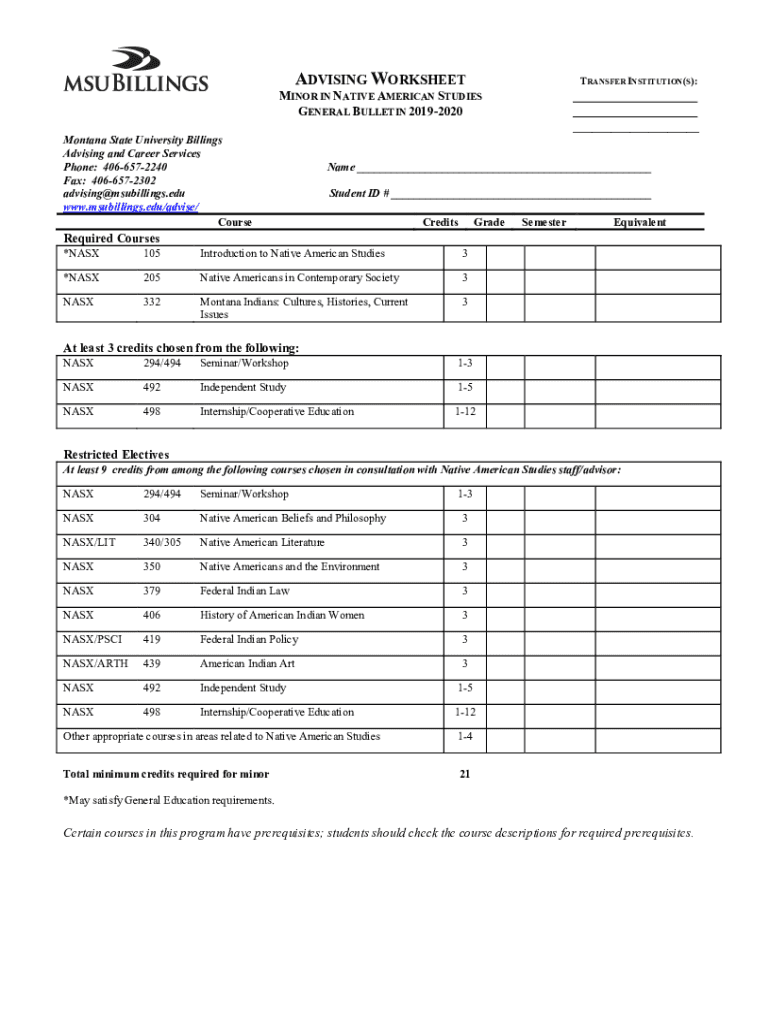 Fillable Online Introduction to Native American Studies Fax Email Print ...