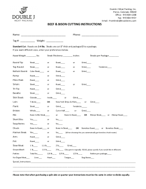 Fillable Online Double J Meat Packing IncBetter Business Bureau Profile ...