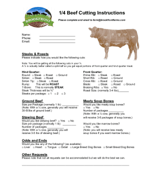 Fillable Online Beef Cutting Instruction Sheet for Farmers - JotForm ...