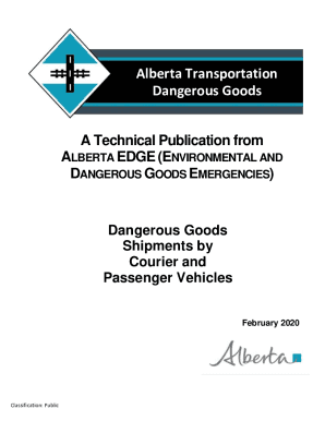 Fillable Online open alberta Dangerous Goods Shipments by Courier and Passenger Vehicles ...