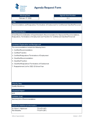 Fillable Online G-1 - Agenda Request Form Fax Email Print - pdfFiller