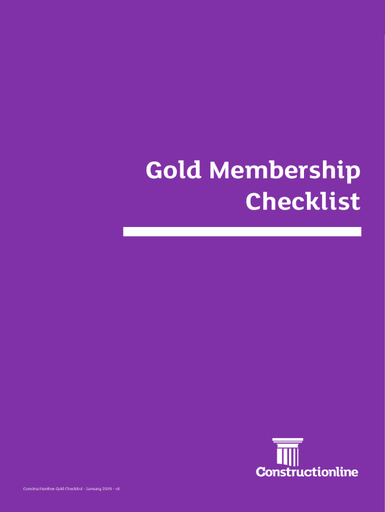 Fillable Online IM Checklist Gold Membership Review & High Value ...