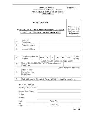 Fillable Online application form - Government Polytechnic, Daman Fax ...