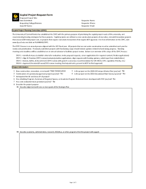 Fillable Online Project Request Process Narrative (Minor Projects) Fax ...