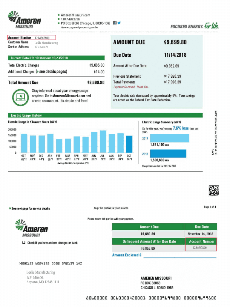 Fillable Online Ameren Missouri's new energy statement sample ...