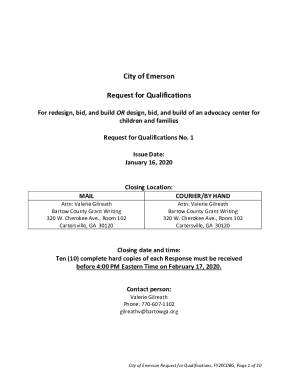 Fillable Online Request for Qualifications for Architectural Services, Design ... Fax Email ...