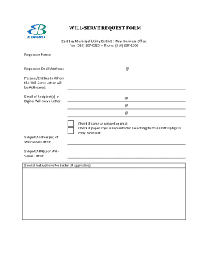 Fillable Online WILL-SERVE REQUEST FORM Fax Email Print - pdfFiller