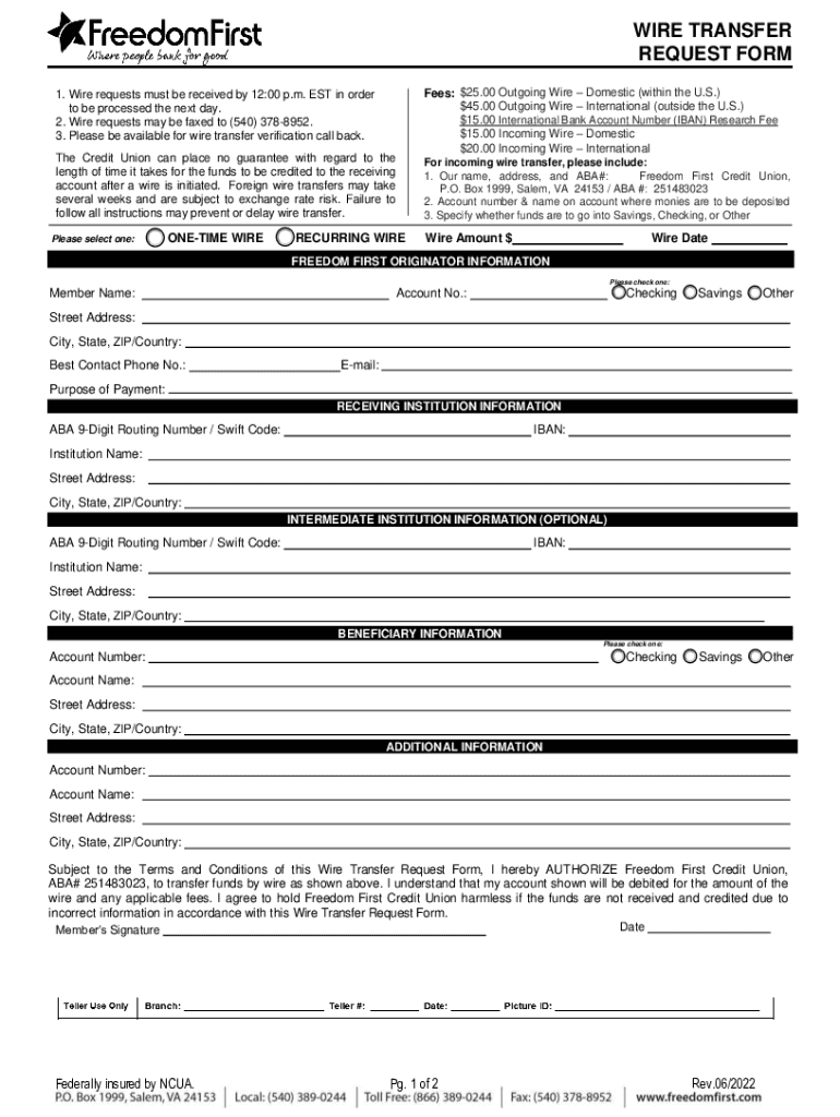 Fillable Online WIRE TRANSFER REQUEST FORM Fax Email Print - pdfFiller