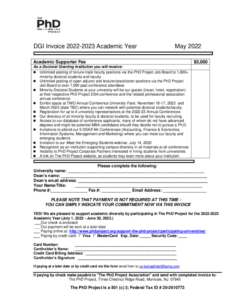 Fillable Online As a Doctoral Granting Institution you will receive: Fax Email Print - pdfFiller