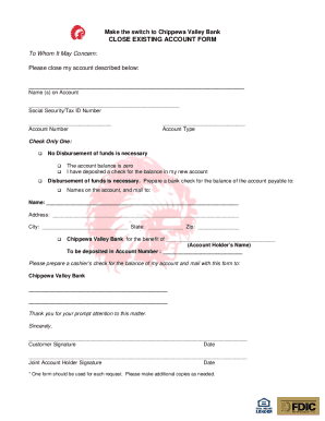Fillable Online CLOSE EXISTING ACCOUNT FORM Fax Email Print - pdfFiller