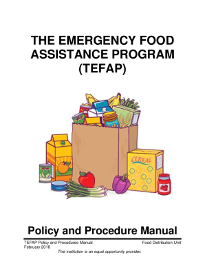 Fillable Online The Emergency Food Assistance Program (TEFAP) Fax Email ...