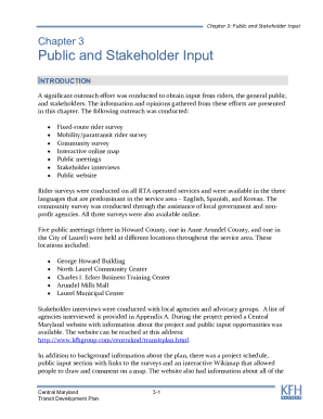 Fillable Online (PDF) Chapter 3: Public and Stakeholder Input Chapter 3 ...