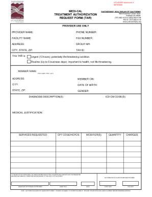 Fillable Online TREATMENT AUTHORIZATION REQUEST FORM (TAR) Fax Email Print - pdfFiller