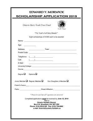 Fillable Online EDWARD Y. MORWICK - Holstein Ontario Fax Email Print ...