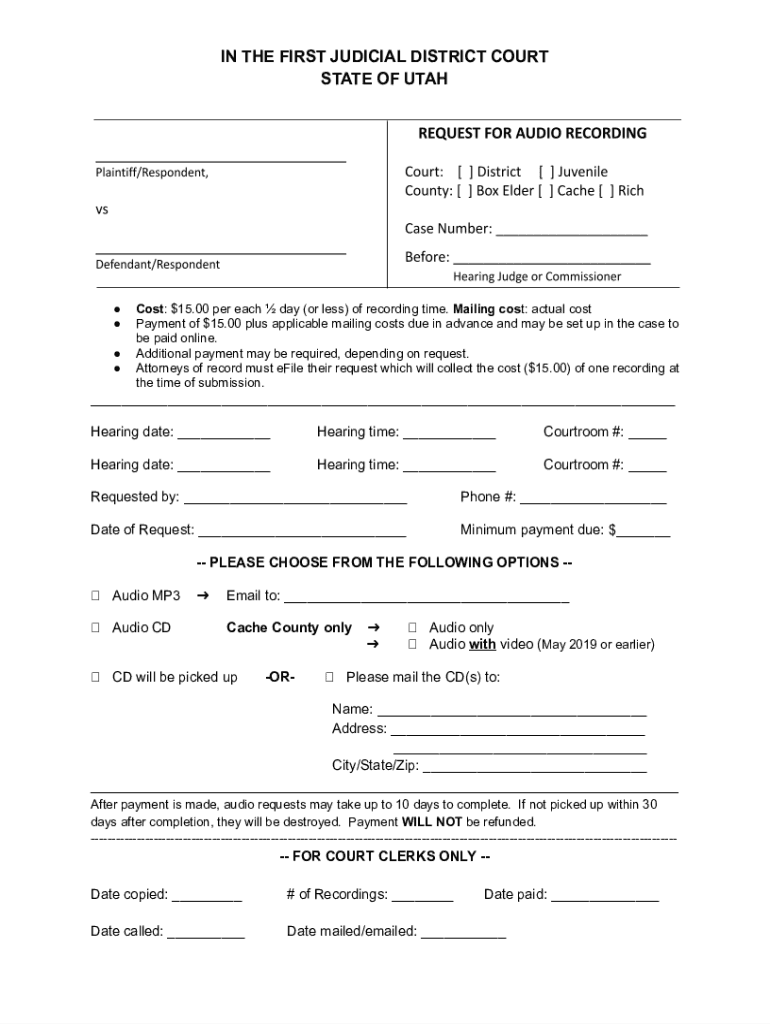 Fillable Online Filing/Record Fees (Court Filing, Transcript, & Record Fees) Fax Email Print ...