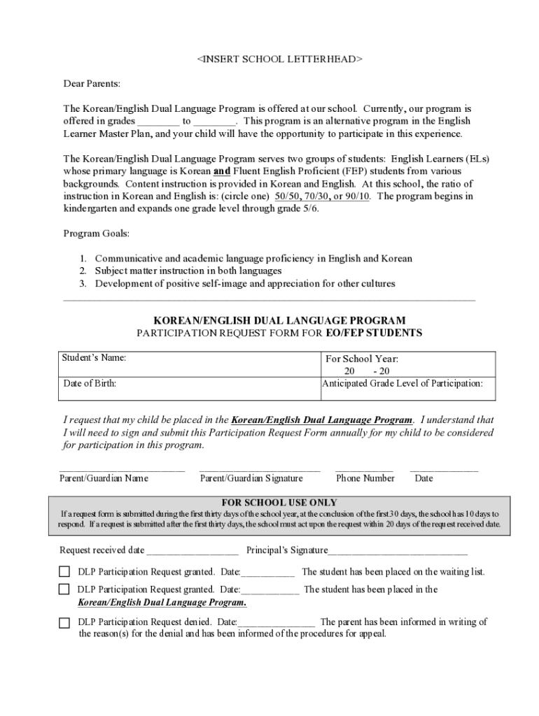 Fillable Online KDLP Participation Request Form EO-FEP.doc Fax Email Print - pdfFiller