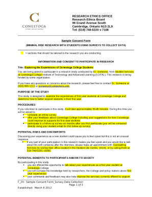 Sample Consent Survey Data Collection Doc Template | pdfFiller