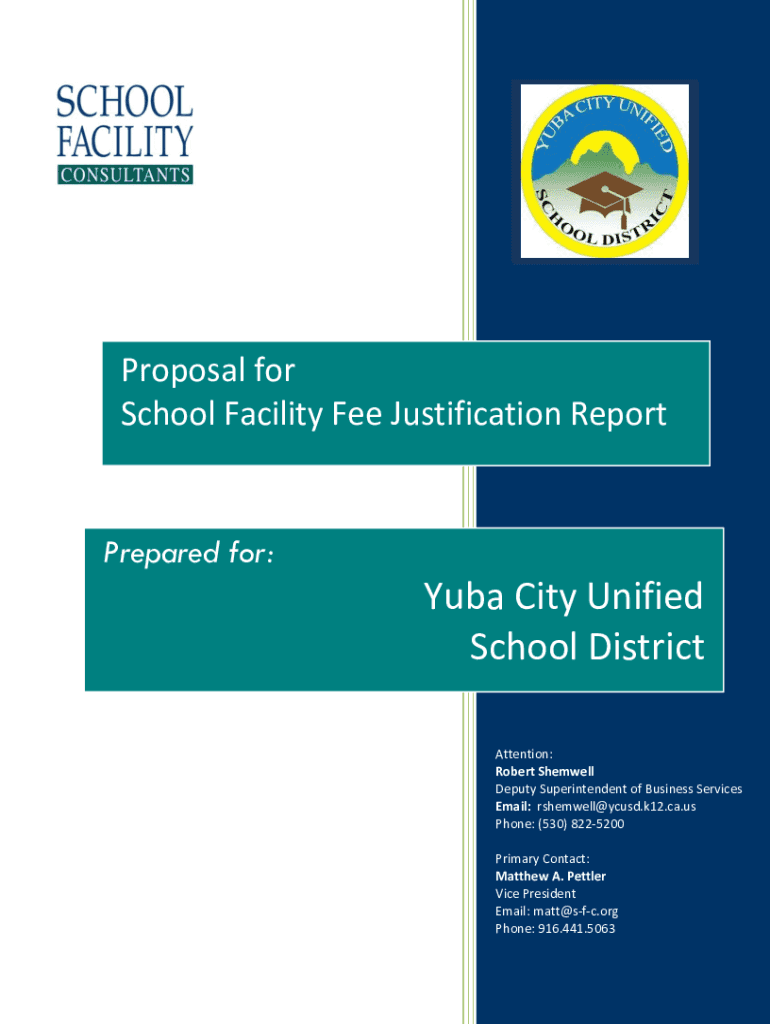 Fillable Online Proposal for School Facility Fee Justification Report ...