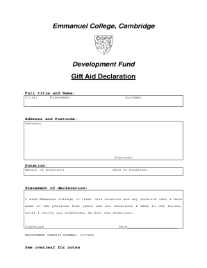 Fillable Online Gift Aid DeclarationHow To GiveSupporting Us Fax Email ...