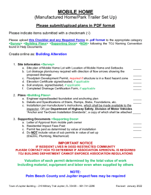 Fillable Online Application Checklist: Mobile Homes - City of Langford ...