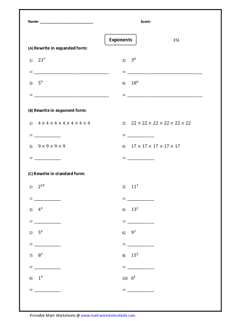 Fillable Online Numbers in Expanded Form Worksheet - Intellectual Math Fax Email Print - pdfFiller