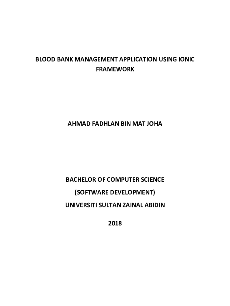 Fillable Online E-Blood Bank Application For Organizing and Ordering The ... Fax Email Print ...