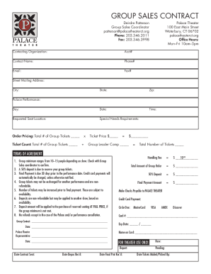 Fillable Online GROUP SALES CONTRACT - Palace Theater Fax Email Print ...