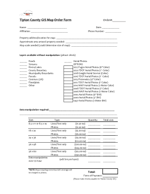 Fillable Online Tipton County GIS Map Order Form Fax Email Print ...