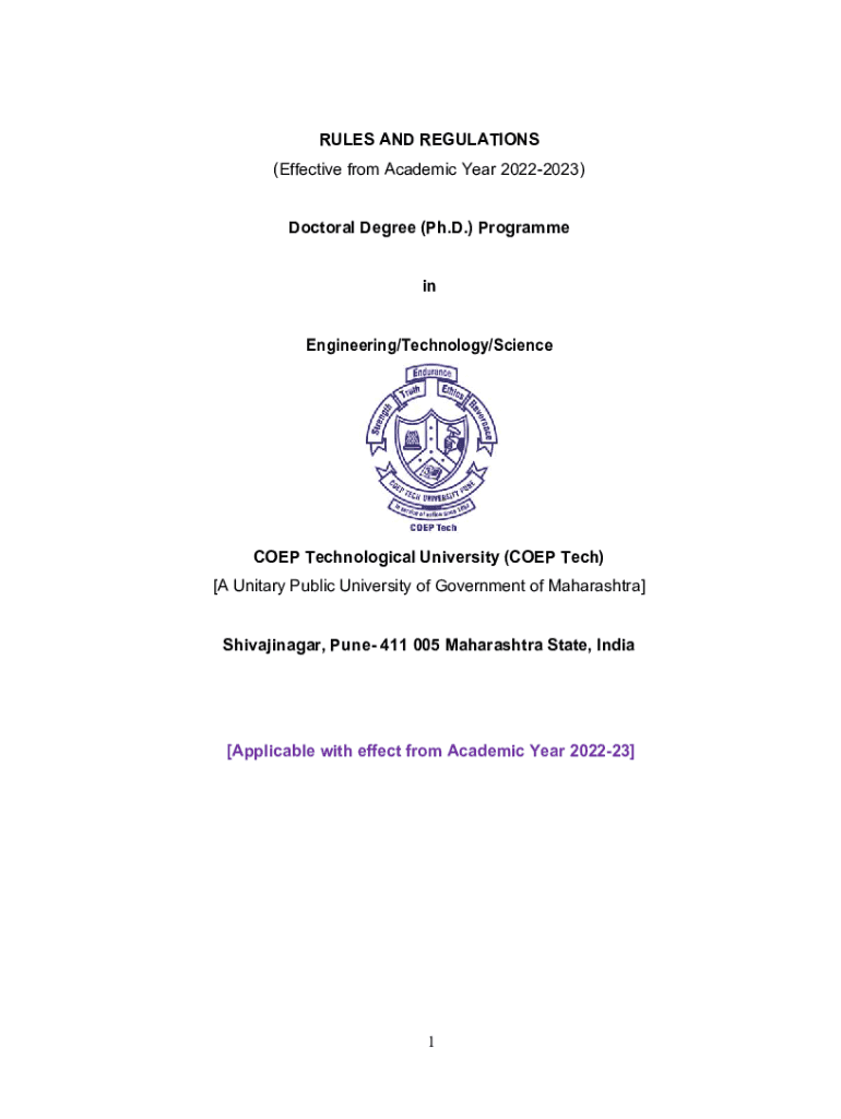Fillable Online rules and regulations - College of Engineering, Pune Fax Email Print - pdfFiller