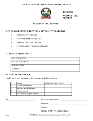 Fillable Online Assessment sheet - KNEC REPORT - PROJECT A - Studocu ...