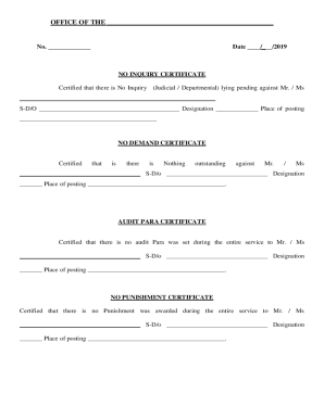 Fillable Online NO INQUIRY CERTIFICATE Fax Email Print - pdfFiller