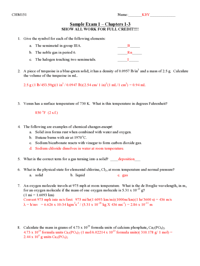 Fillable Online web gccaz Sample Exam 1Chapters 1-3 Fax Email Print - pdfFiller