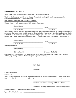 Fillable Online Marion county declaration form: Fill out & sign online - DocHub Fax Email Print ...