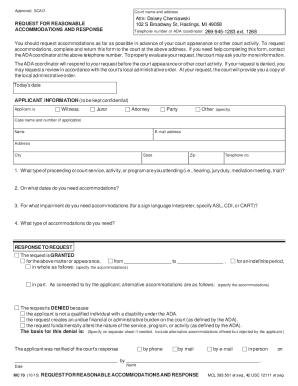 Fillable Online Request for Reasonable Accommodations and Response Fax ...