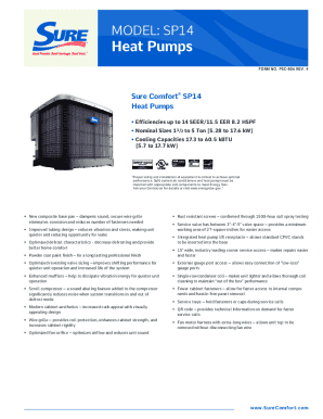 Fillable Online SP14 - Sure Comfort - Dependable HVAC Products for your ...