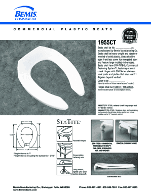 Fillable Online Bemis Elongated Open Front Toilet Seat in White ...