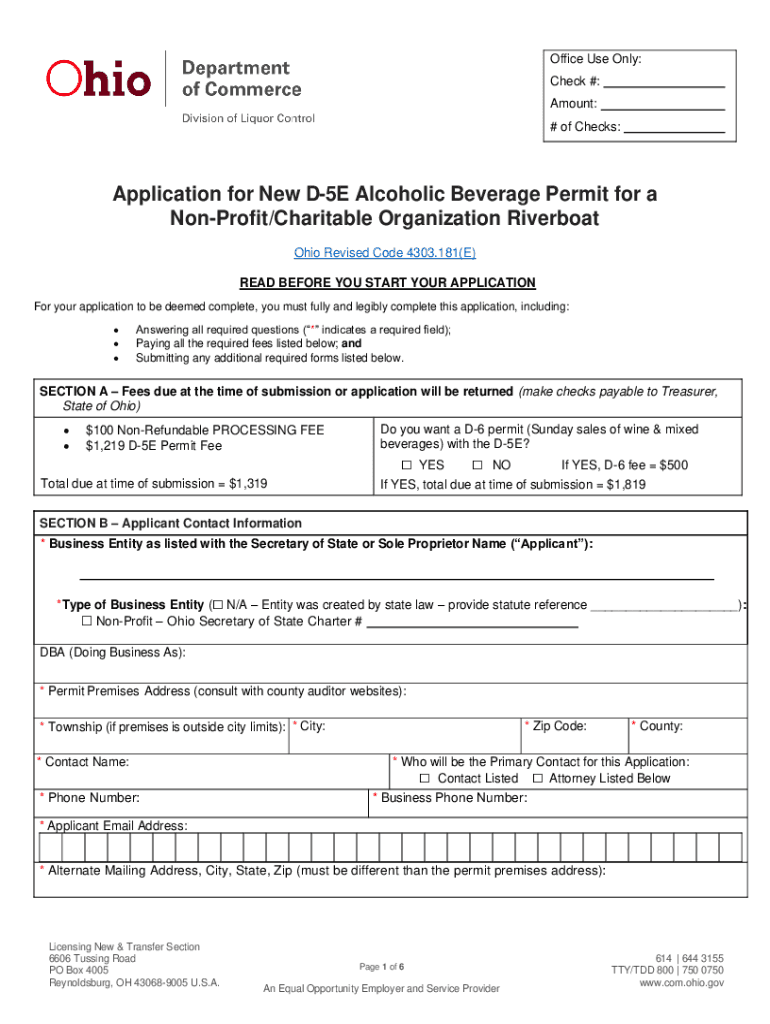 Fillable Online com ohio Applications & Forms for New Liquor Permits ...