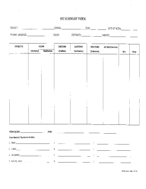 Fillable Online Student Study Team Summary Form Fax Email Print - pdfFiller