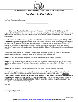 Fillable Online Landlord Authorization - Squarespace Fax Email Print ...