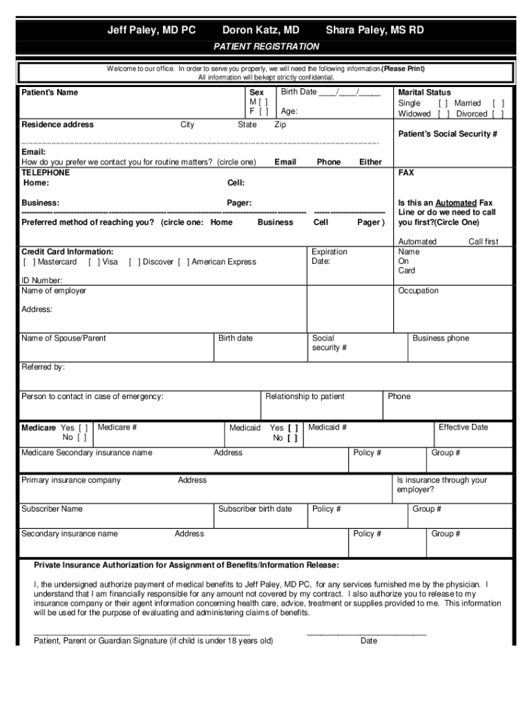 Fillable Online Access Medical Associates--Registration Form.doc Fax ...