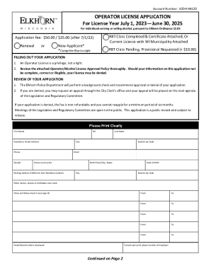 Fillable Online OPERATOR LICENSE APPLICATION For License Year July 1 ...