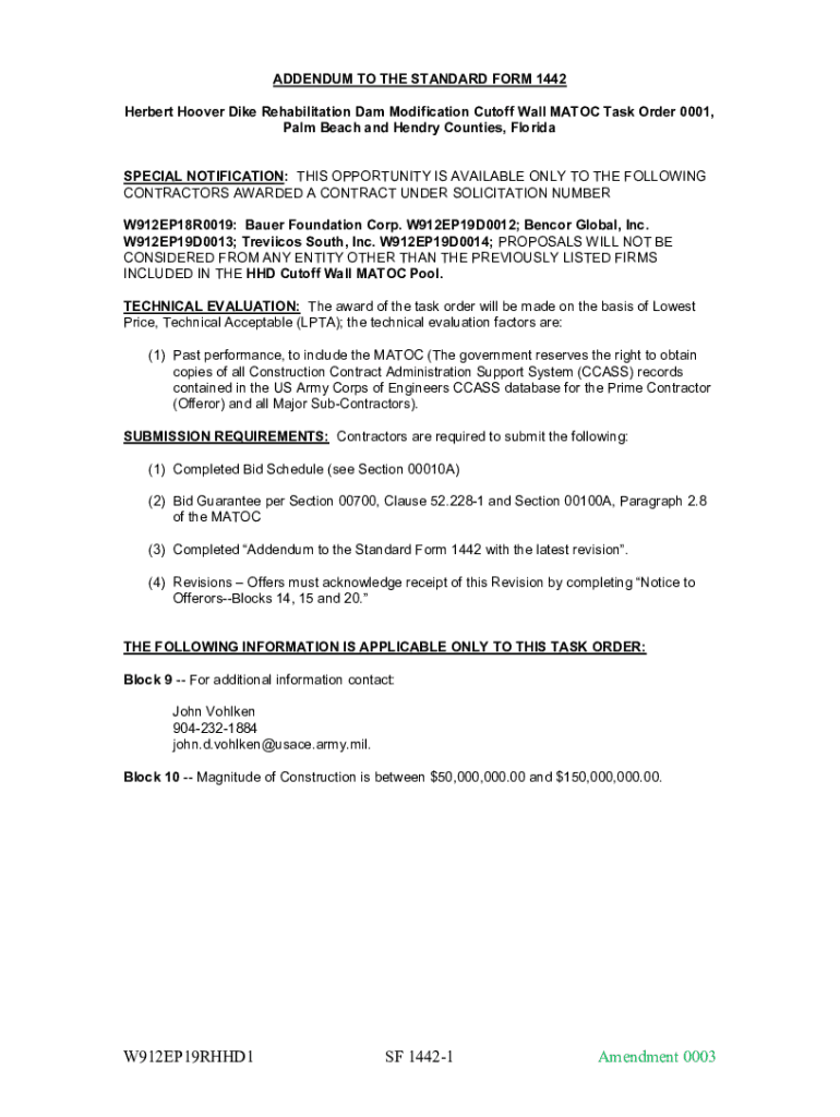 Fillable Online Addendum for SF 1442 Amendment 0002.docx Fax Email ...