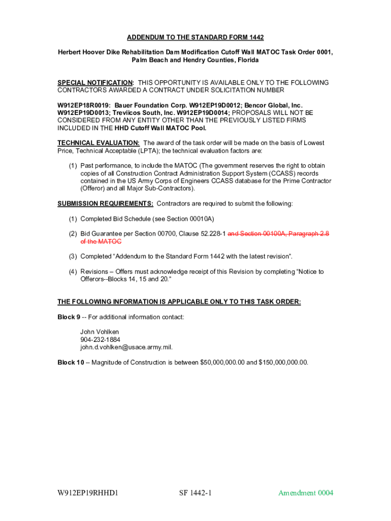 Fillable Online Addendum for SF 1442 Amendment 0004.docx Fax Email ...