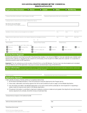 Fillable Online This rebate application is for commercial customers ...