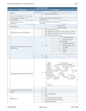 Fillable Online Primus Standard GMP and GAP Audit - SCS Global Services ...